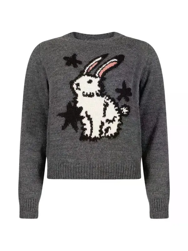 Max Mara Intarsia-knit Rabbit-motif Sweater