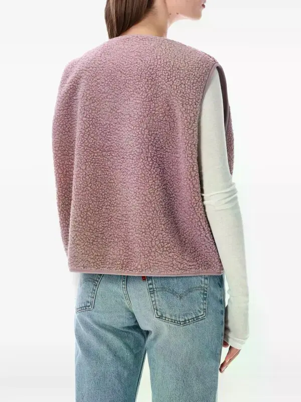 American Vintage Fleece-texture Logo-patch Vest - Purple
