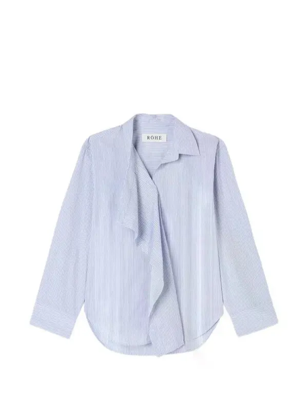 RÓHE Draped-panel Striped Shirt