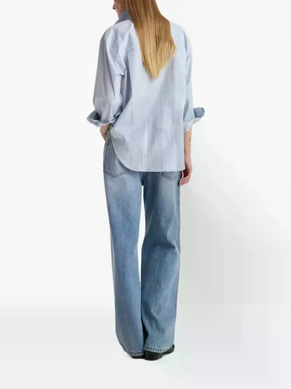 RÓHE Draped-panel Striped Shirt
