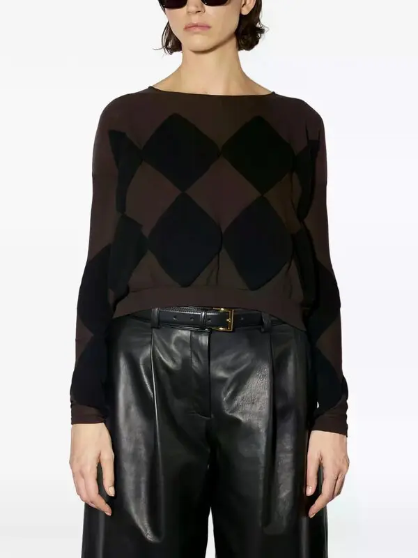 Liviana Conti Argyle-pattern Boat-neck Sweater