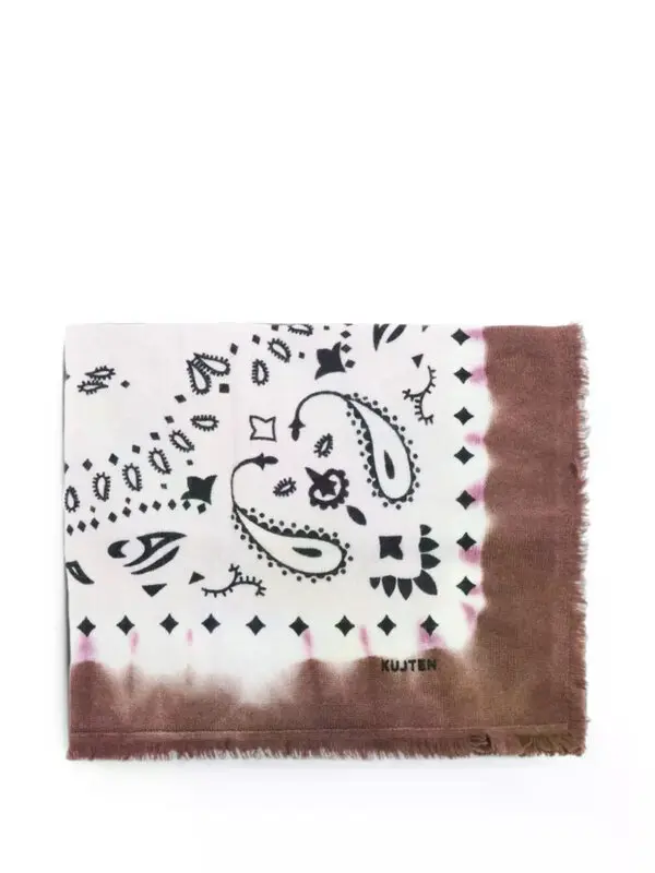 KUJTEN Paisley-print Fringed Scarf