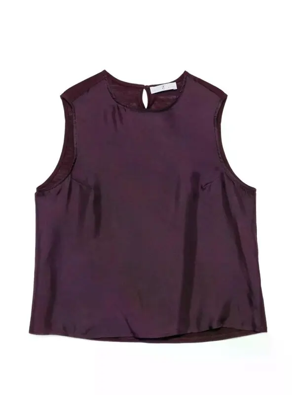 WHYCI Sleeveless Keyhole-back Blouse - Purple