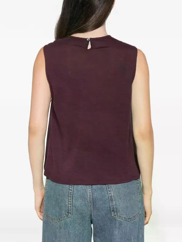 WHYCI Sleeveless Keyhole-back Blouse