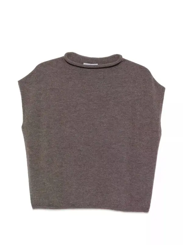 WHYCI Rolled-trim Sleeveless Sweater