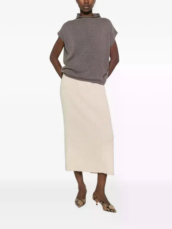 WHYCI Rolled-trim Sleeveless Sweater