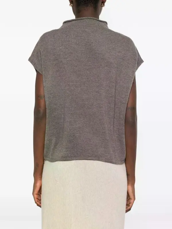 WHYCI Rolled-trim Sleeveless Sweater