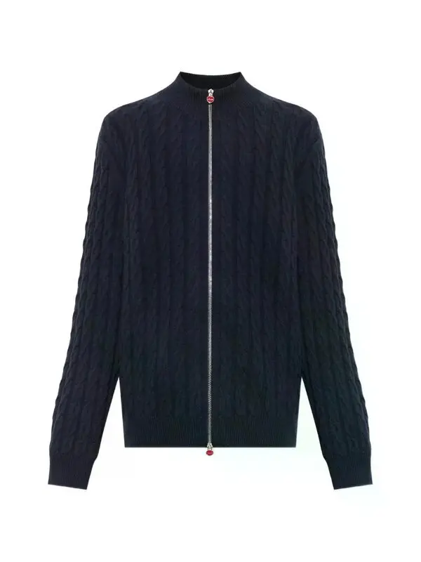 Kiton Cable-knit Zip-up Cardigan