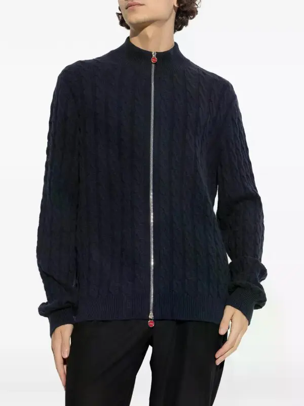 Kiton Cable-knit Zip-up Cardigan