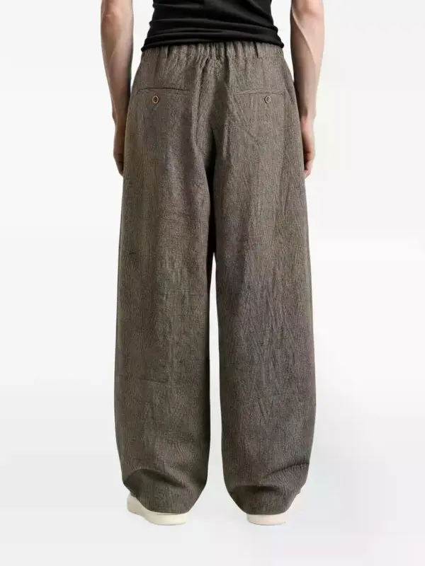 UMA WANG Chevron-pattern Pleated Trousers