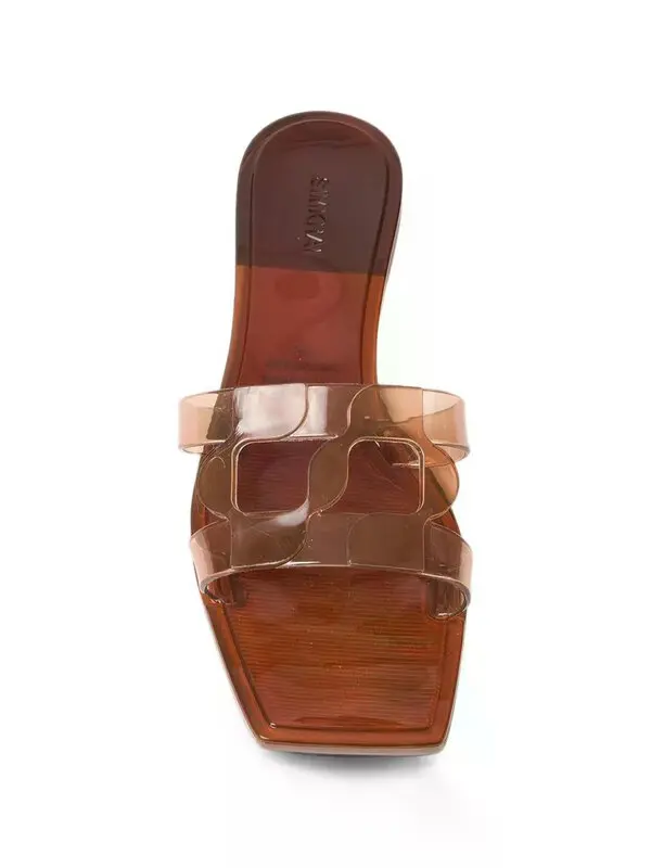 Simkhai Monogram Jelly Slides - Brown