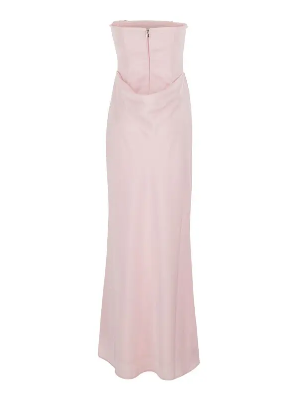 ROTATE BY BIRGER CHRISTENSEN Draped Tech Fabric Maxi Dress - Multicolor