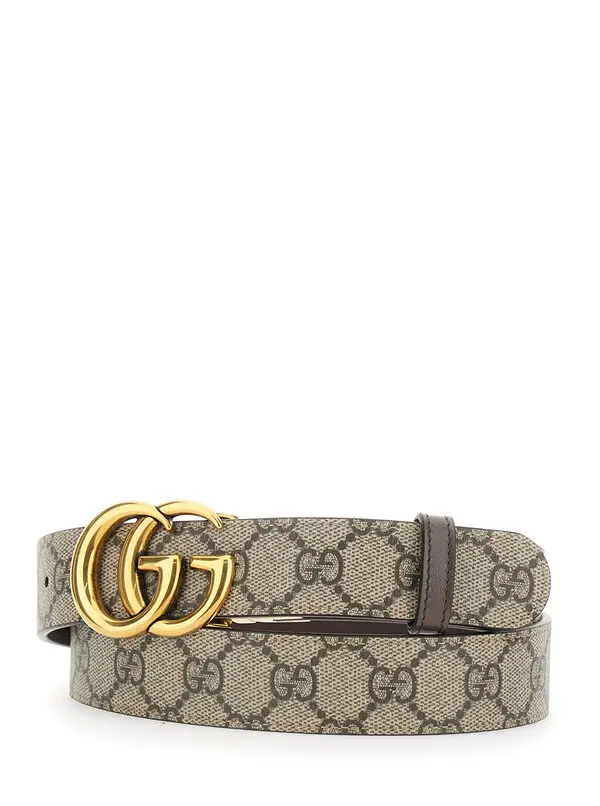 Gucci Reversible Belt With Double G Logo Buckle - Multicolor