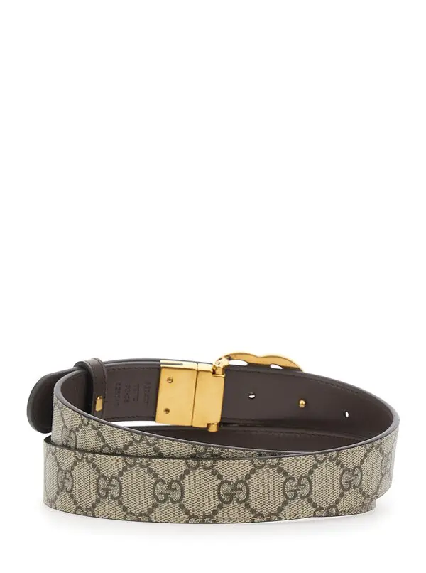 Gucci Reversible Belt With Double G Logo Buckle - Multicolor