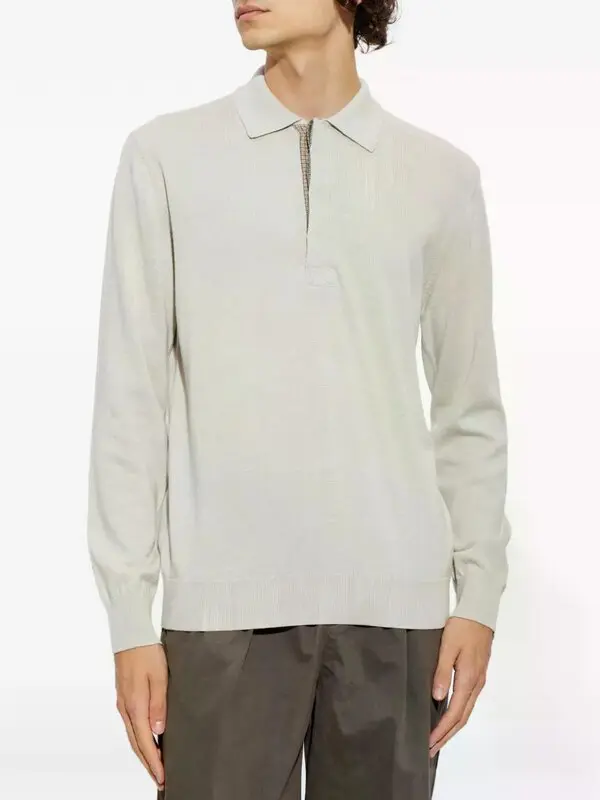 Eleventy Check-trim Polo Shirt
