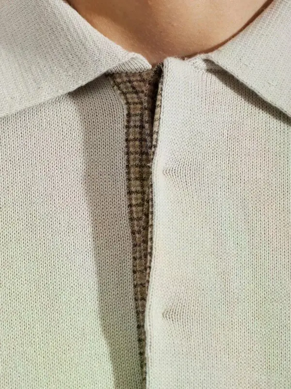 Eleventy Check-trim Polo Shirt