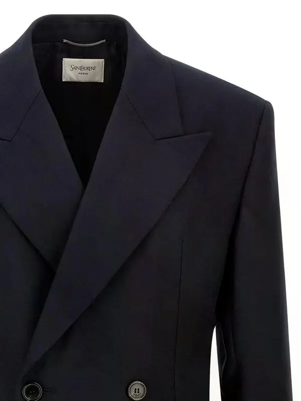 Saint Laurent Double-breasted Jacket In Felted Wool Gabardine