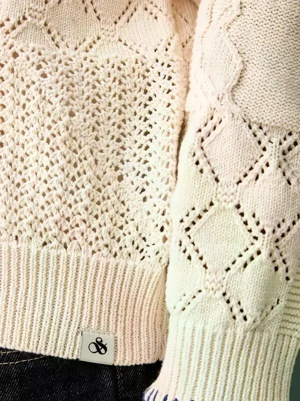 Scotch & Soda Multi-stitch Patchwork Cable-knit Cardigan