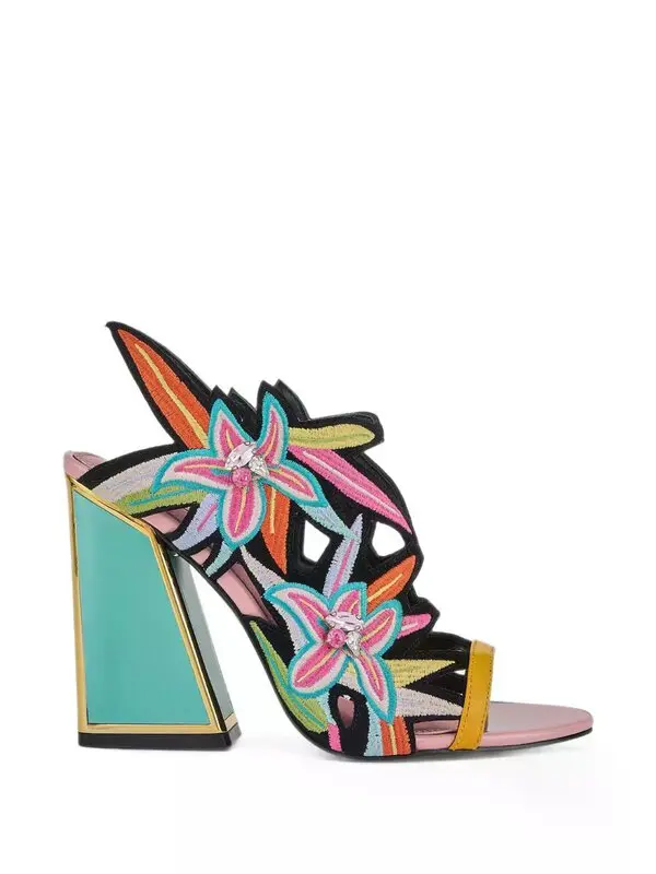KAT MACONIE Diva Dee Embroidered Crystal-embellished Sandals