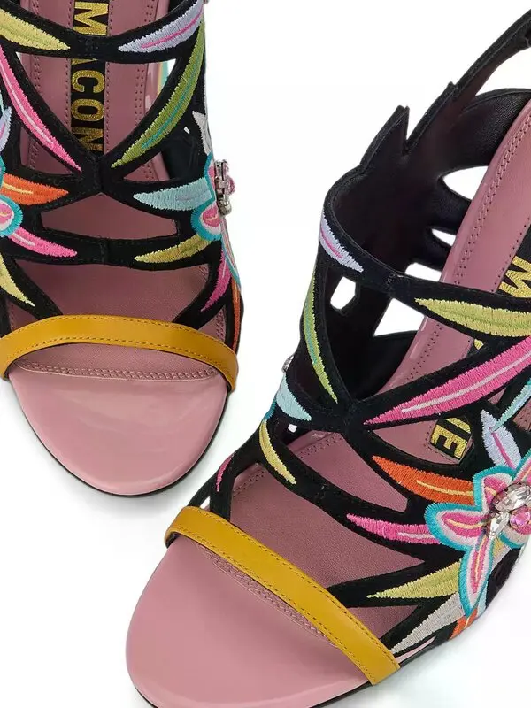 KAT MACONIE Diva Dee Embroidered Crystal-embellished Sandals
