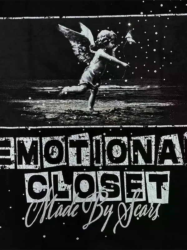 Mixed Emotion Angel-print Cotton T-shirt