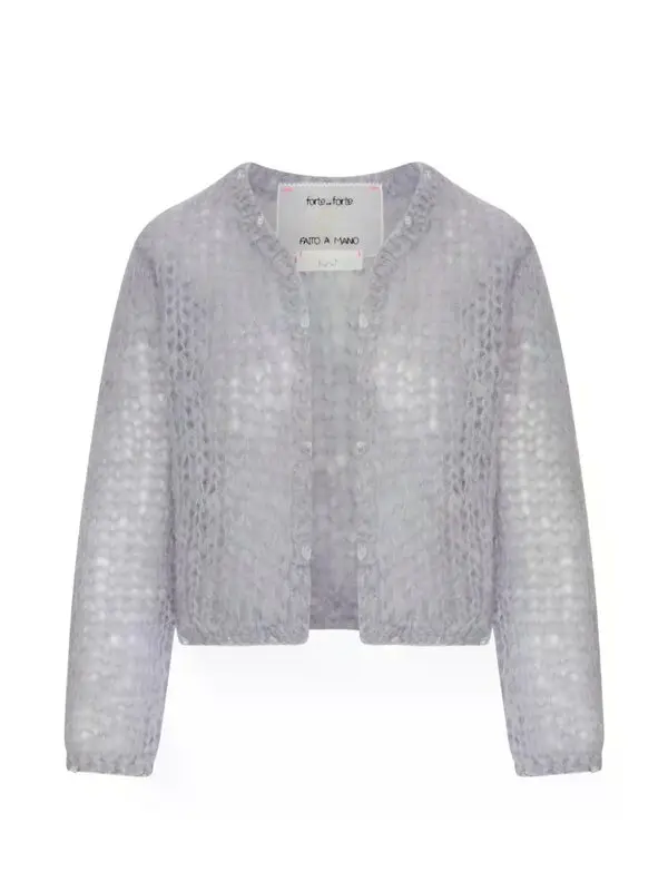 FORTE_FORTE Open-knit Cardigan - Grey