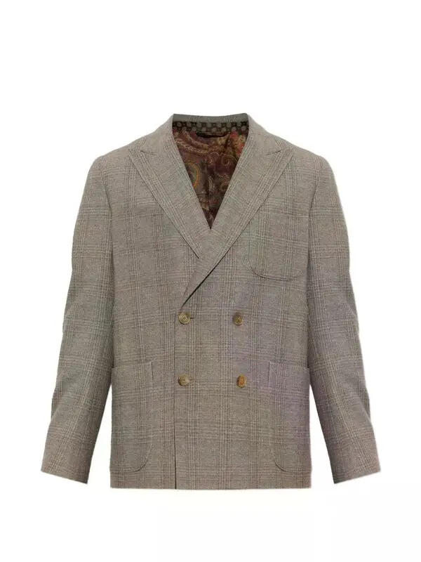 Etro Double-breasted Checked Blazer