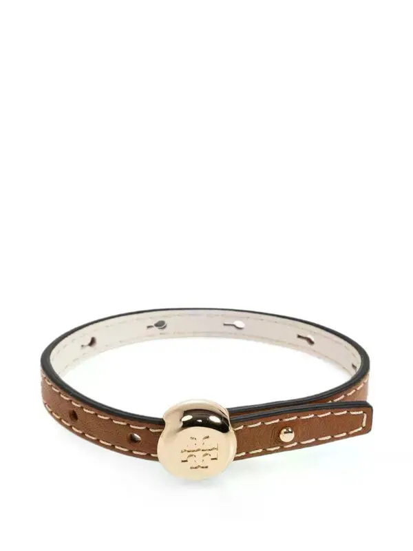 Tory Burch Logo-plaque Leather Bracelet