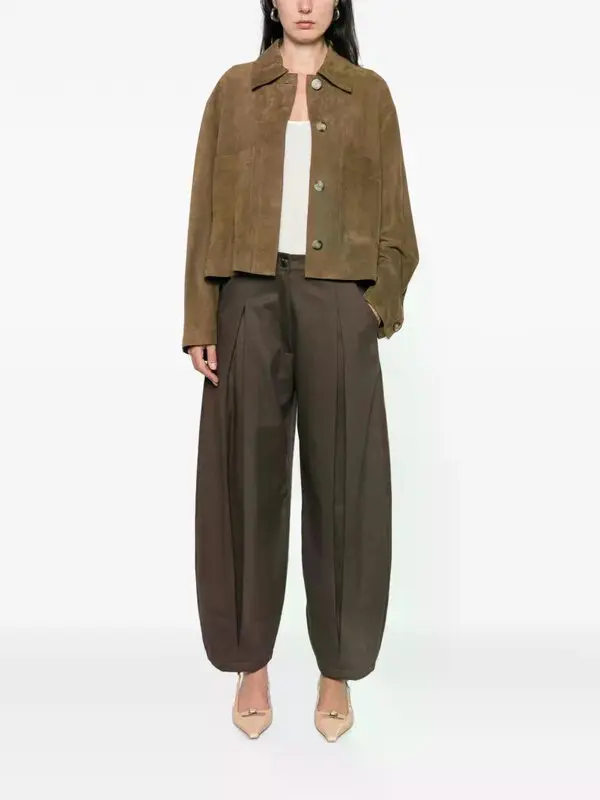 JOSEPH Suede Boxy Jacket - Brown
