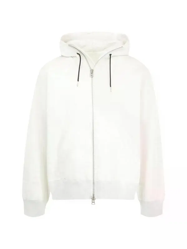 Sacai Cotton Jersey Zip-up Hoodie - White