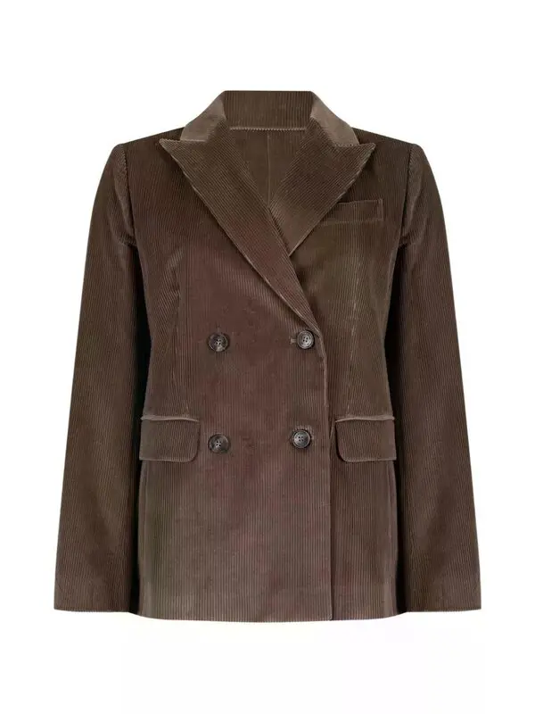 Max Mara Double-breasted Corduroy Jacket - Brown
