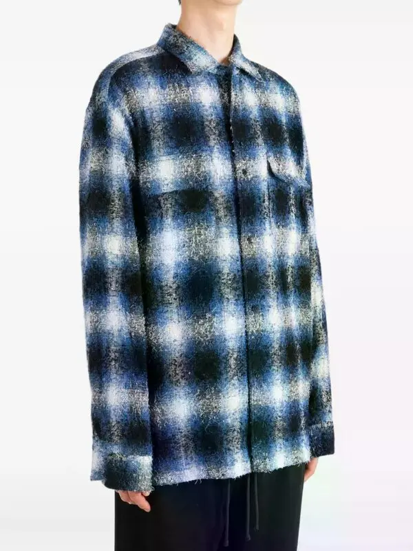 KOZABURO Check-pattern Distressed Shirt