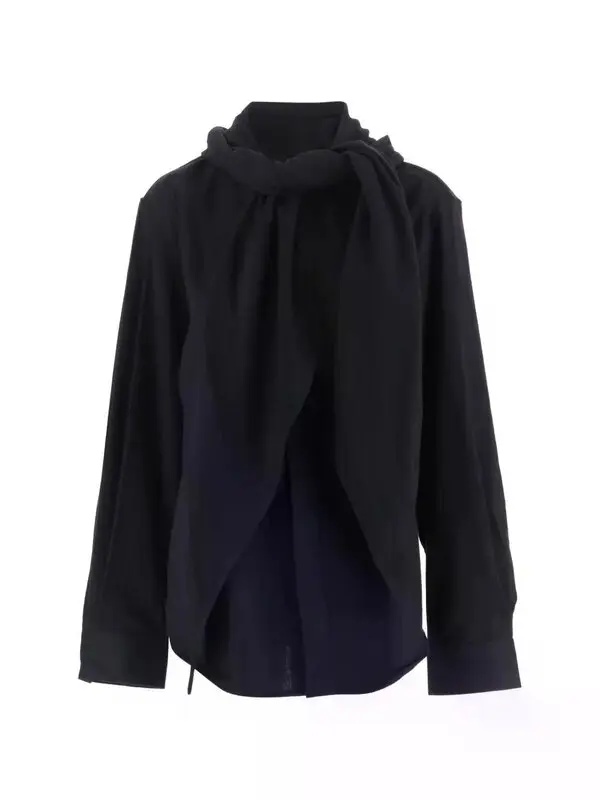 ALAINPAUL Scarf-collar Shirt - Black