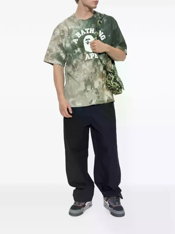 A BATHING APE Tie-dye Logo-print T-shirt