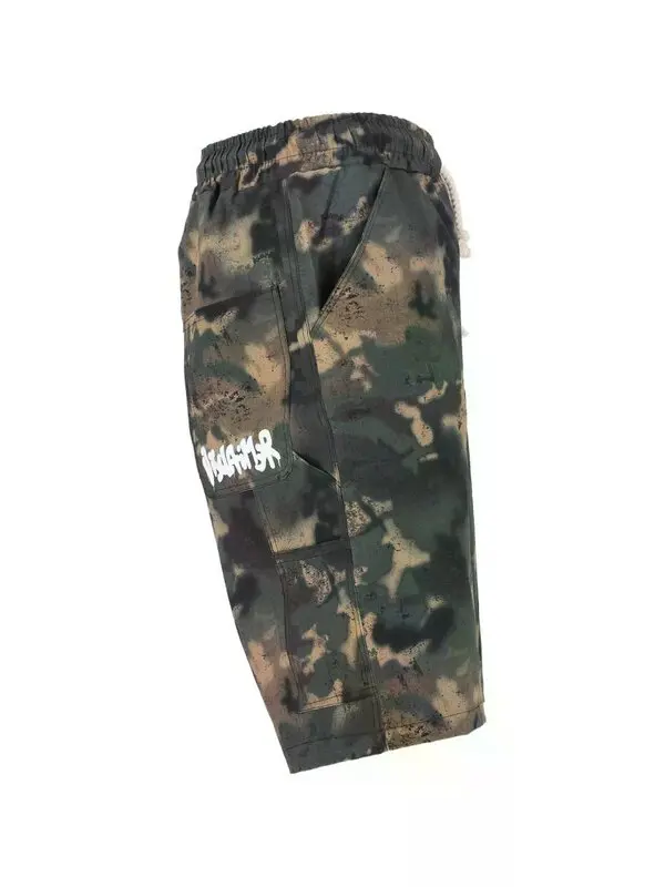 DISCLAIMER Camouflage-print Drawstring Shorts