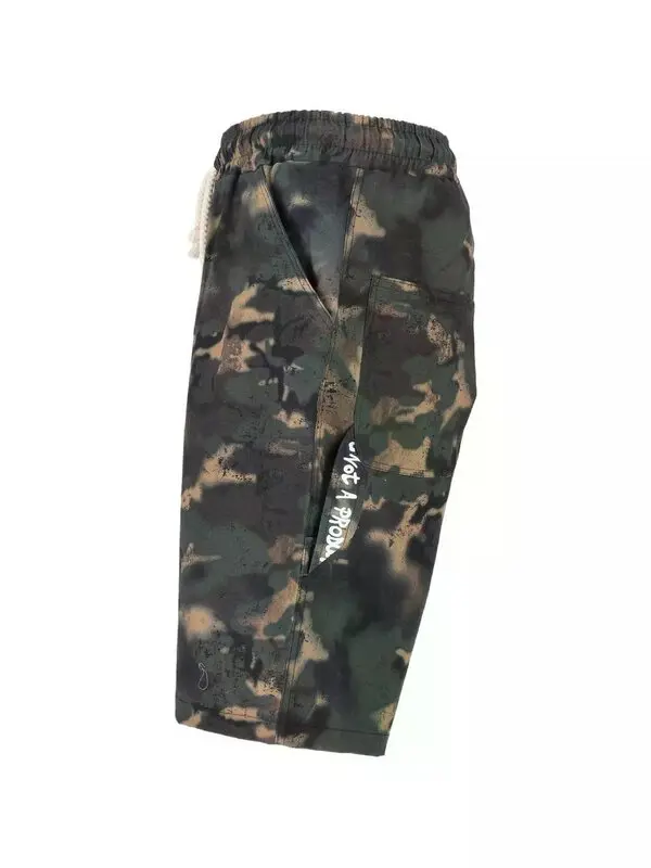DISCLAIMER Camouflage-print Drawstring Shorts