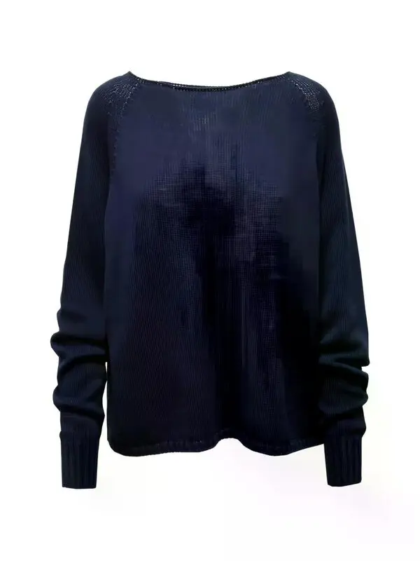 MA'RY'YA Raglan-sleeve Boat-neck Sweater - Blue