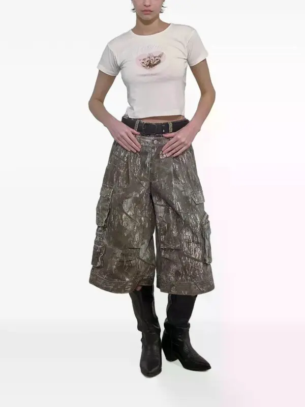 VIVAMUS Graphic-print Cropped T-shirt