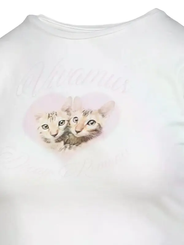 VIVAMUS Graphic-print Cropped T-shirt