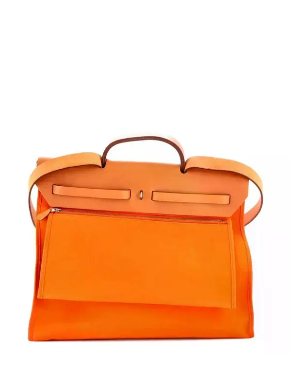 Hermès Herbag Zip Leather And Toile 39 Satchel