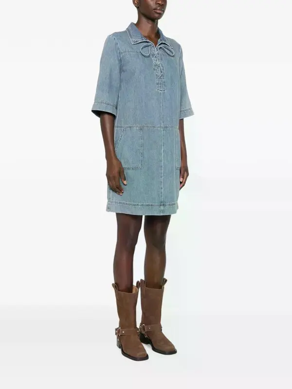MAISON123 Blanche Lace-up Mini Dress
