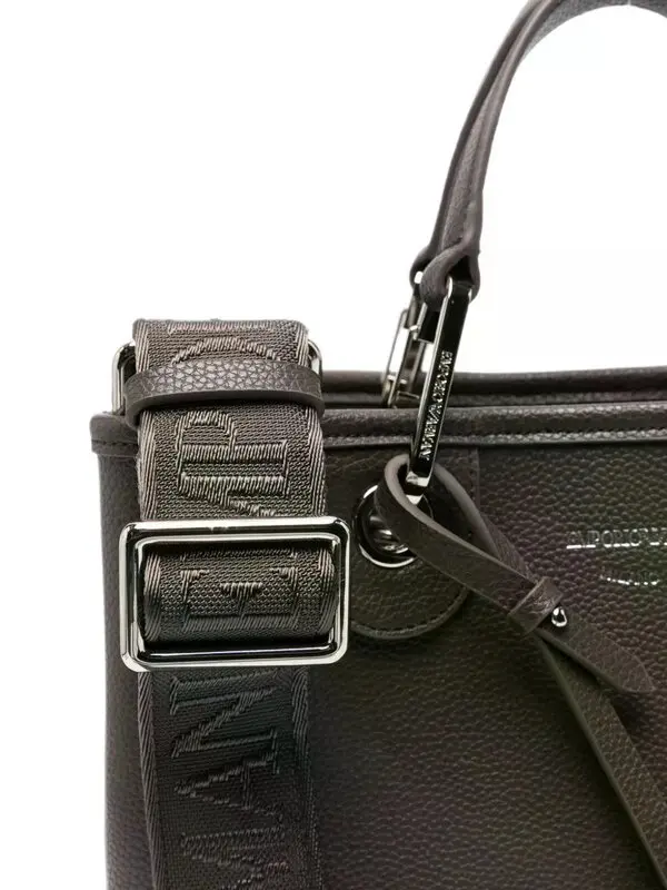 Emporio Armani Grained-effect Logo-print Tote Bag