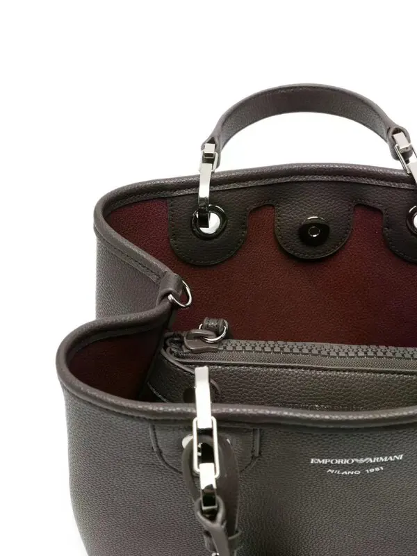 Emporio Armani Grained-effect Logo-print Tote Bag