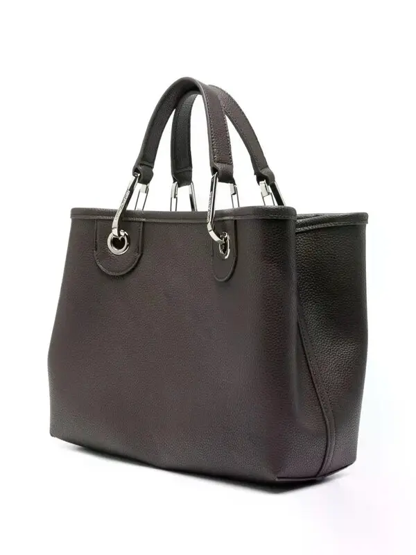 Emporio Armani Grained-effect Logo-print Tote Bag - Grey