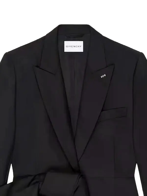 Givenchy Single-breasted Jacket In Wool And Mohair With Bow - Black
