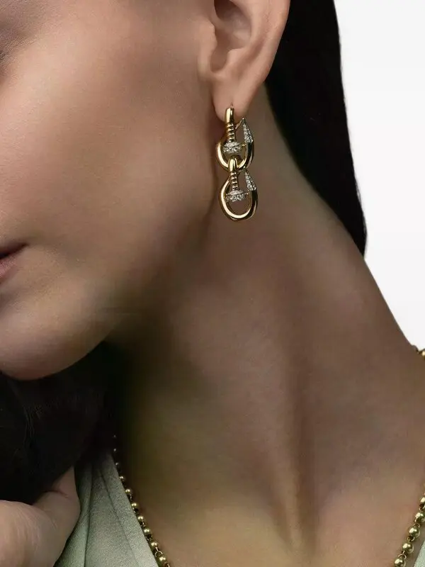 David Webb Double Bent Nail Diamond Earrings