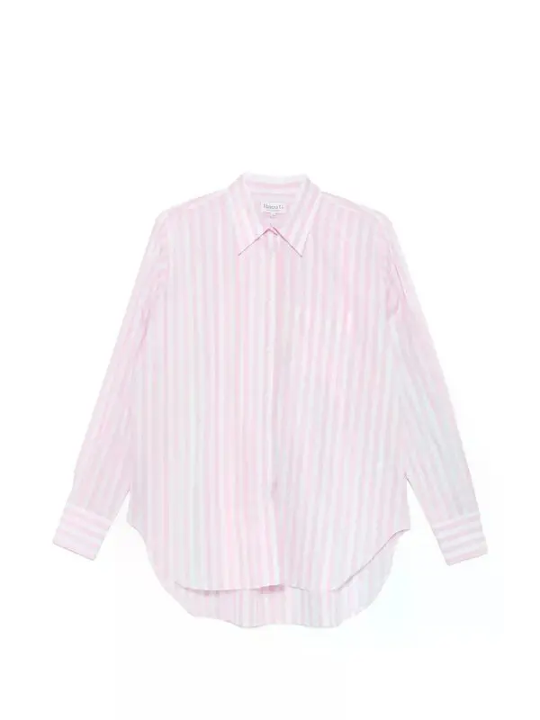 Hunza G Cabana Stripe-embroidered Shirt - Pink
