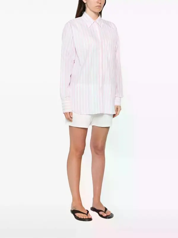 Hunza G Cabana Stripe-embroidered Shirt