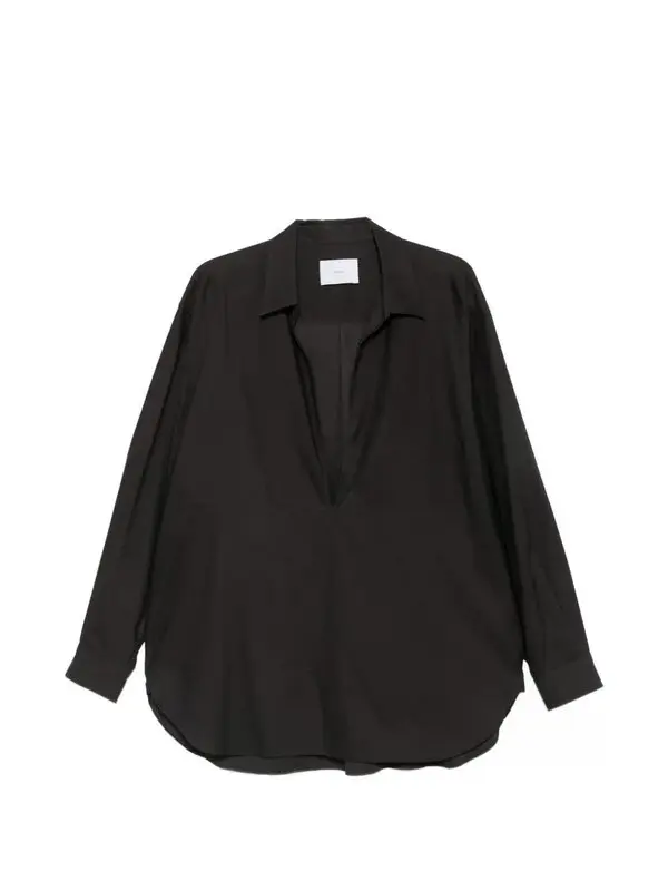 SSSTEIN Plunging V-neck Oversized Shirt - Black