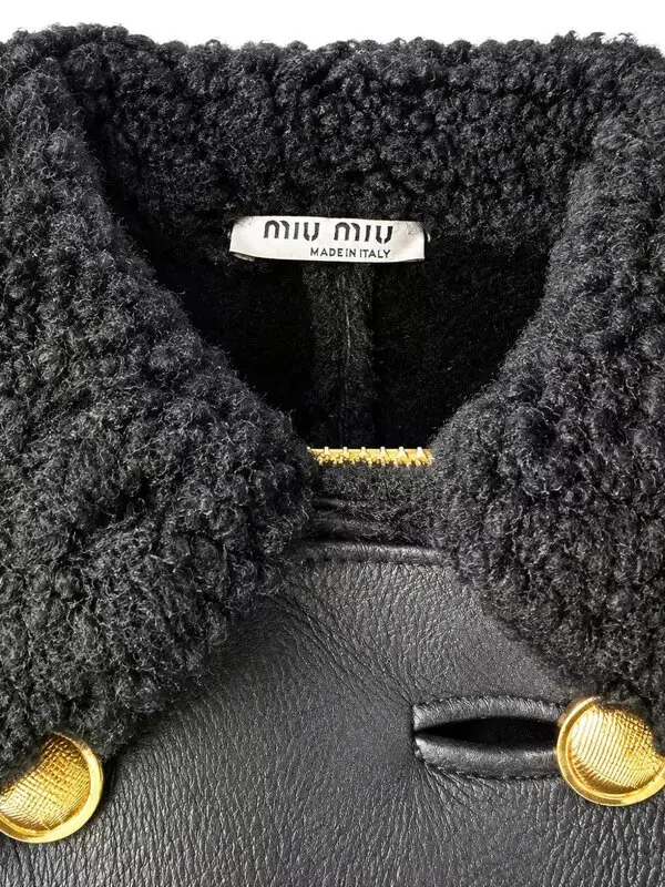 Miu Miu Shearling-trim Double-breasted Coat